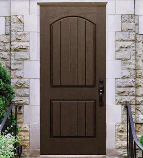 Plastpro Rustic Series Two Panel Arch Plank Door - Atlantic Armor